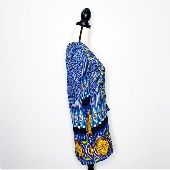 Vintage | Tops | Simi Bohemian Embroidered Patterned Tunic Dress Sm ...